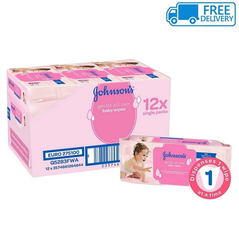 Johnson's Baby Gentle Cleansing Wipes 12 Pack jGW12P