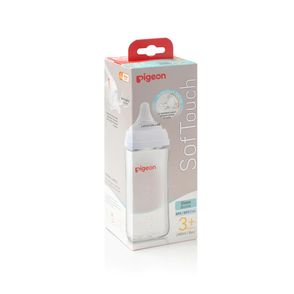 Pigeon SofTouch 3 Wide Neck Glass Bottle 240ml A79437
